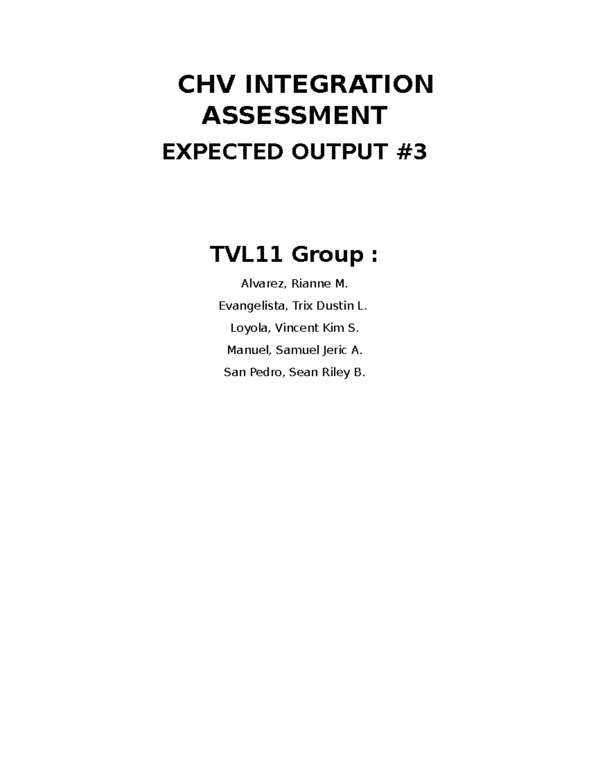 CHV- Integration- Assessment 3 - Thesis - La Salle - Dasma - Studocu