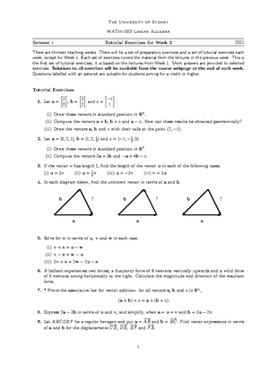 Tutorial Week 1-4 - T￿￿ U￿￿￿￿￿￿￿￿￿ ￿￿ S￿￿￿￿￿ S￿￿￿￿￿ ￿￿ M￿￿￿￿￿￿￿￿￿￿ ￿￿￿ S￿￿￿￿￿￿￿￿￿ Exercises and ...