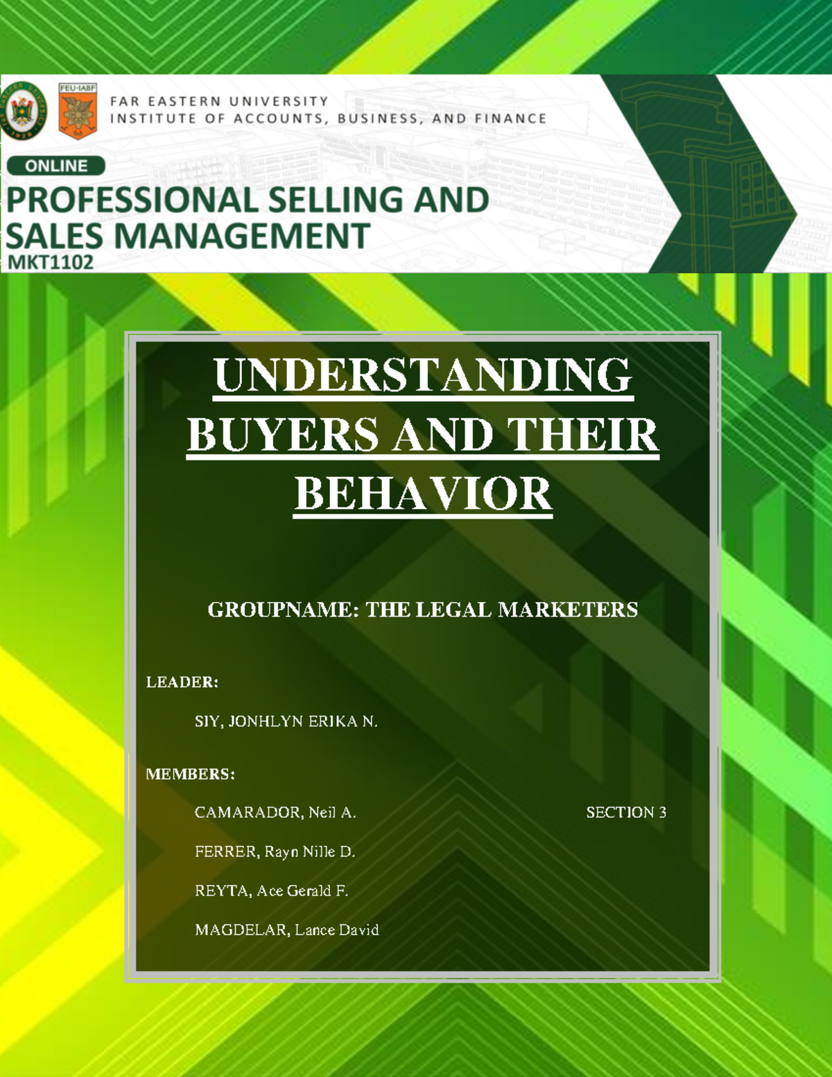 Professional Selling - UNDERSTANDING BUYERS AND THEIR BEHAVIOR ...