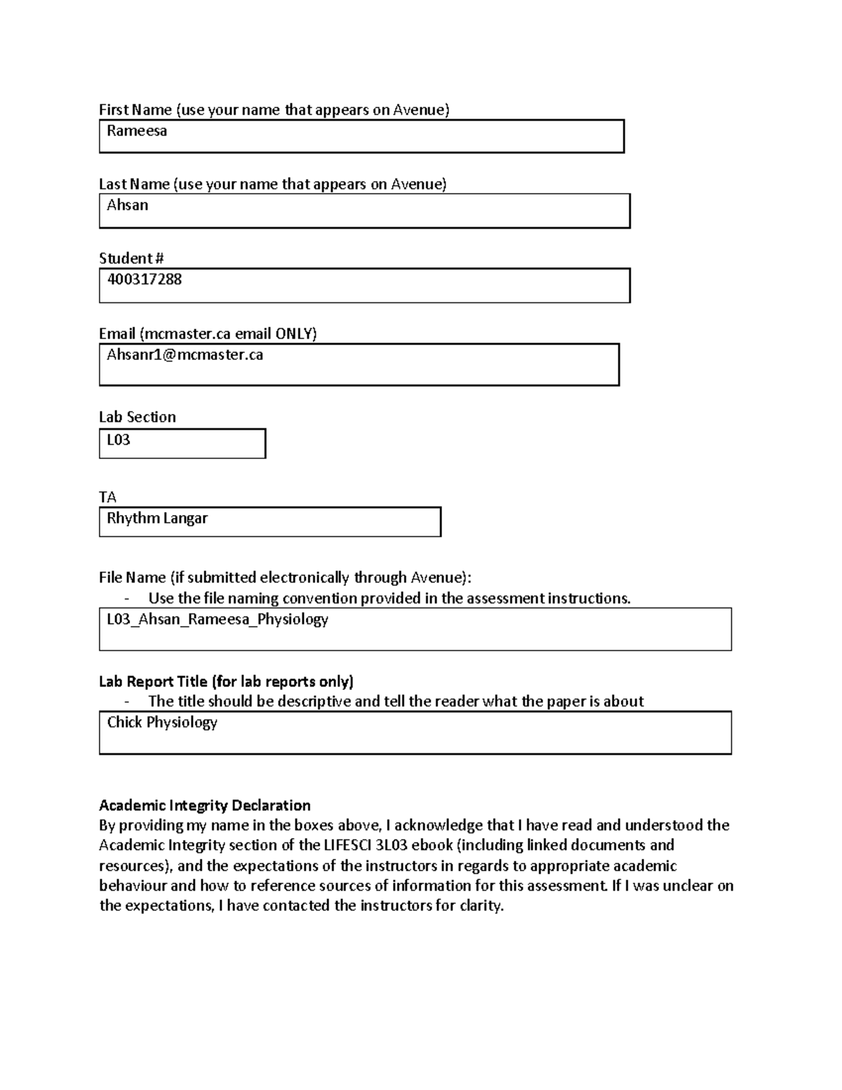 L03 Ahsan Rameesa Physiology - First Name (use your name that appears ...