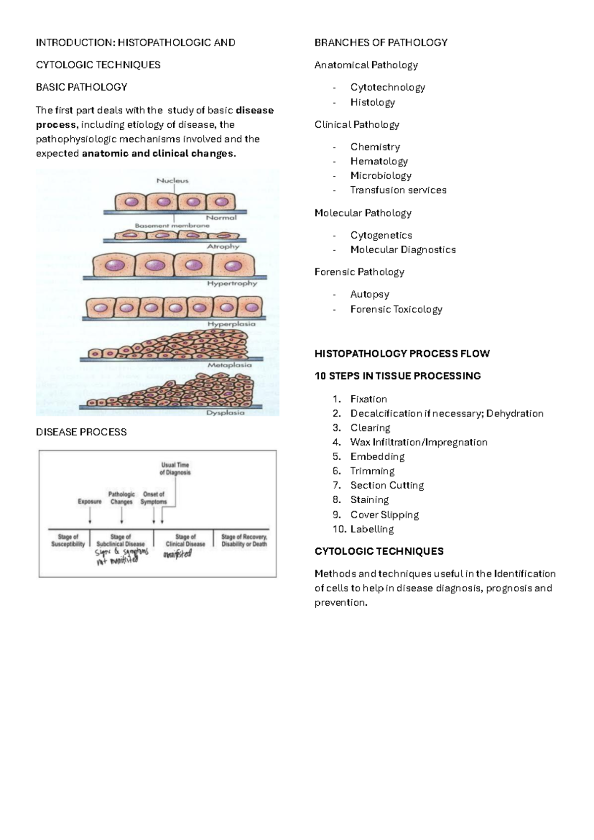 Lecture 1 Histopath - INTRODUCTION: HISTOPATHOLOGIC AND CYTOLOGIC ...
