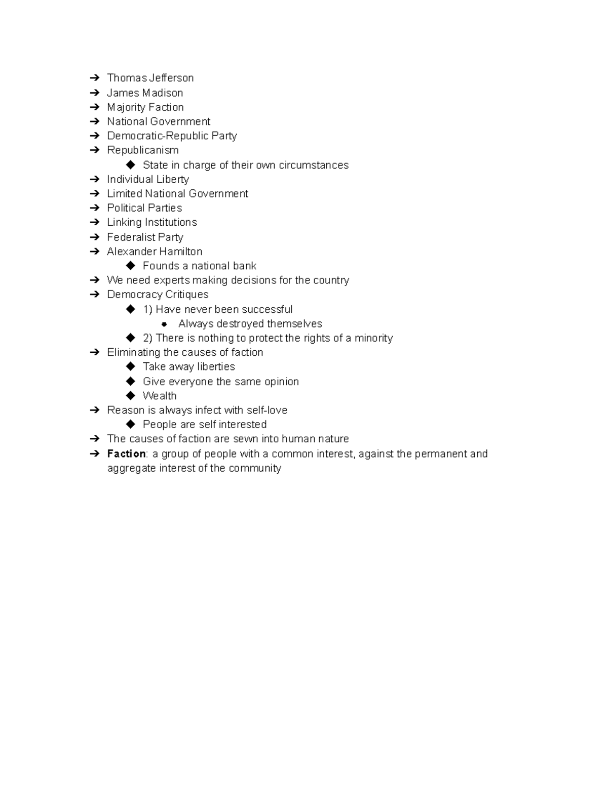 1 24 - Notes on the first lecture - Thomas Jefferson James Madison ...