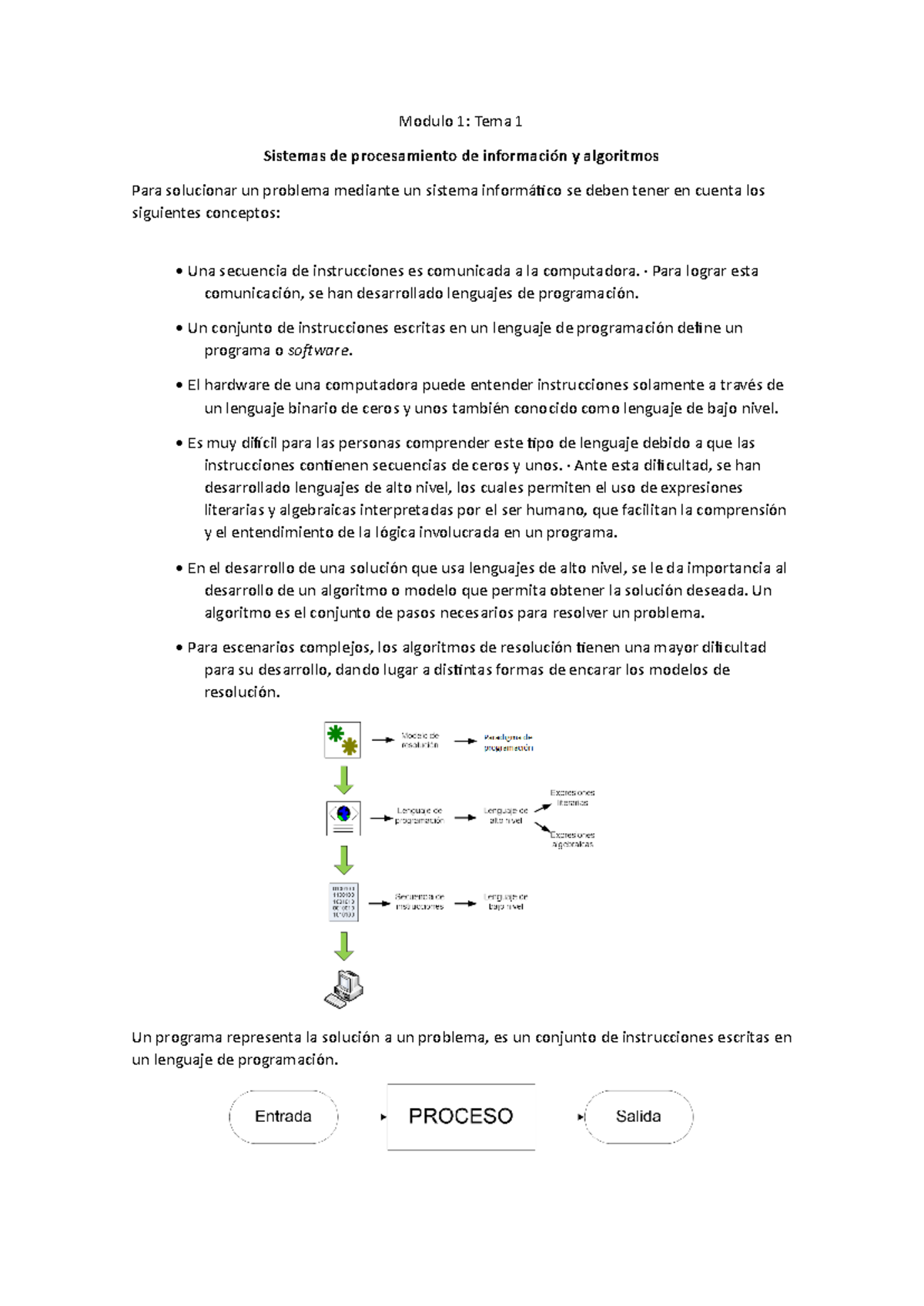 Resumen m1 y m2 programación lógica - Modulo 1: Tema 1 Sistemas de procesamiento de información ...