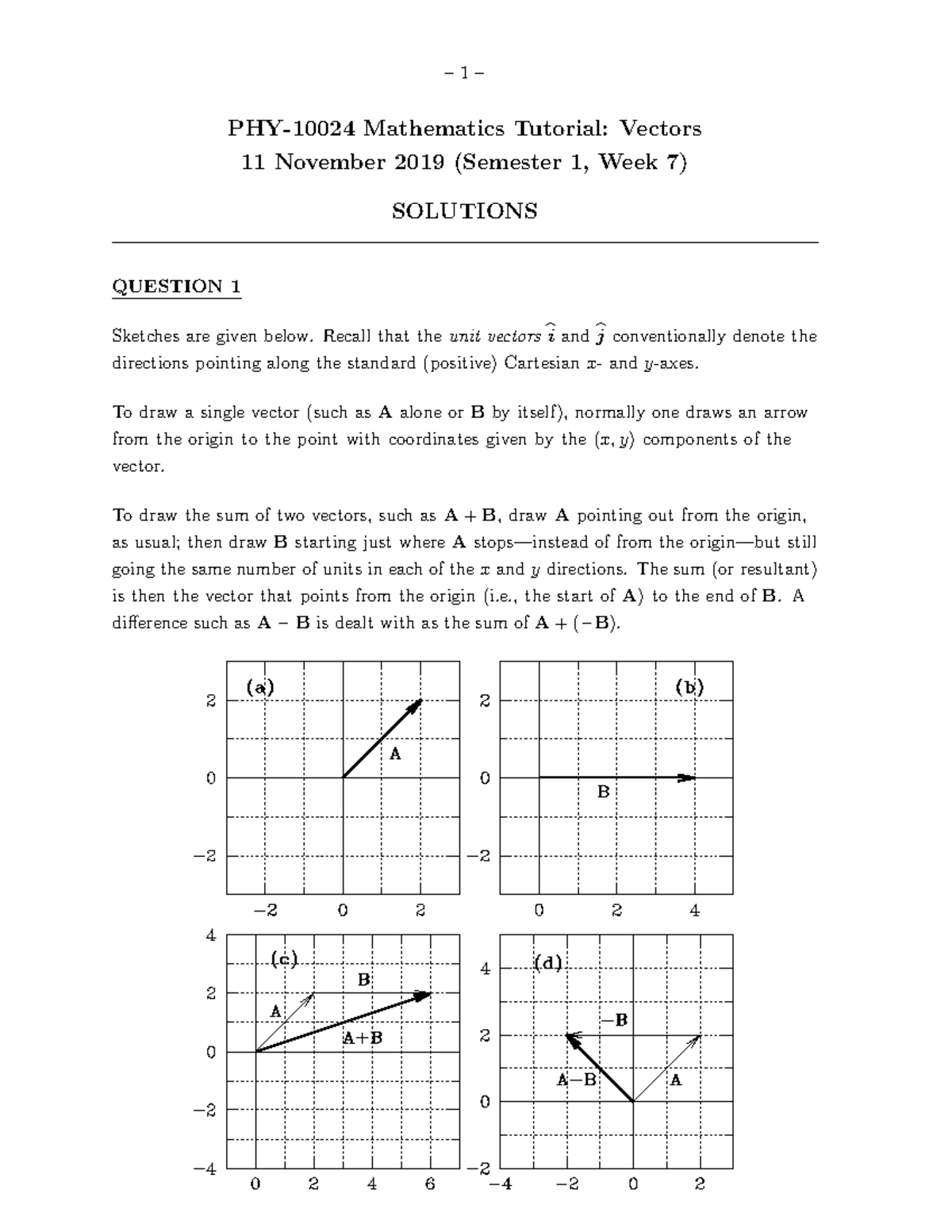 Semester 1 Tutorial 6 2019 Solutions - PHY-10024 Mathematics Tutorial ...