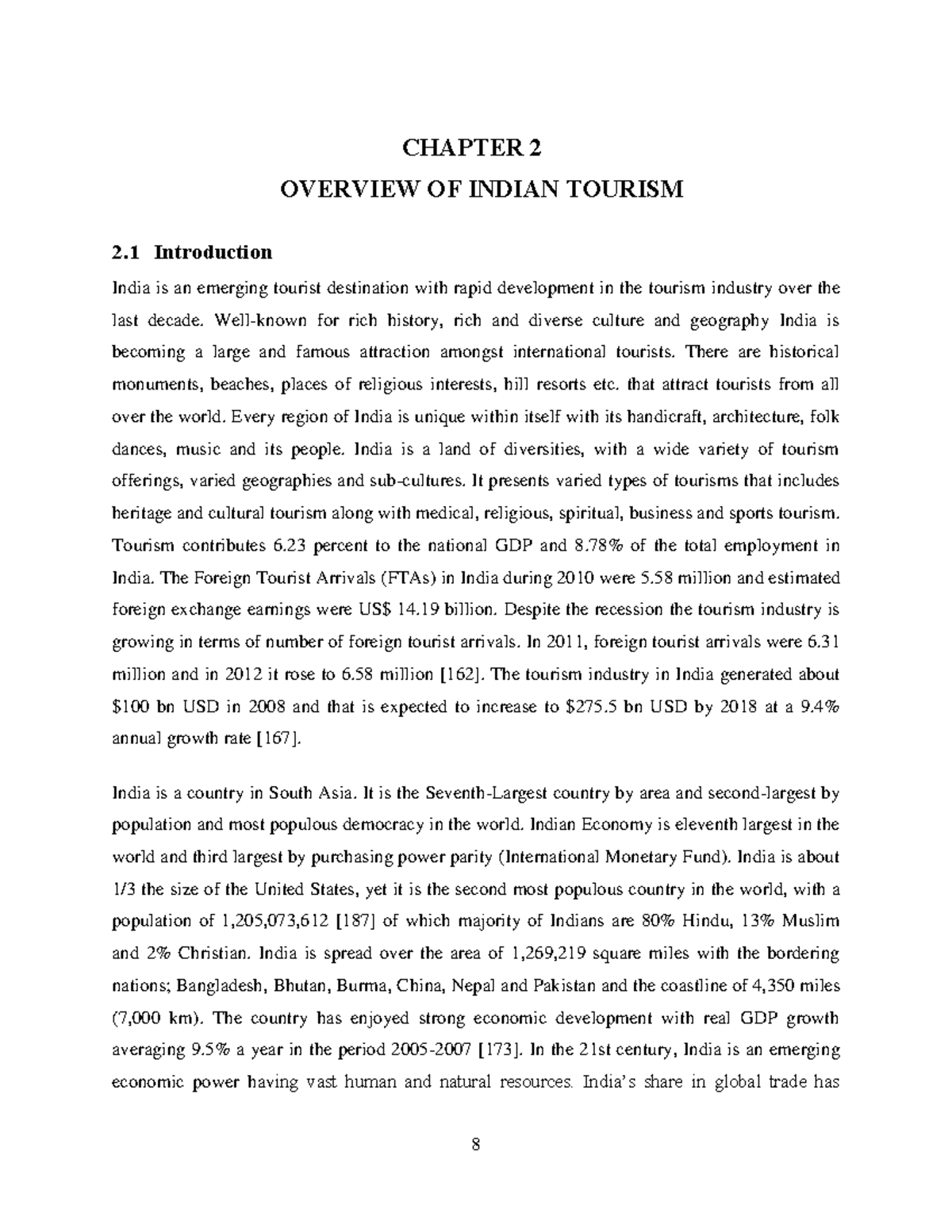 Tourism overview - Lecture notes 1,2 - CHAPTER 2 OVERVIEW OF INDIAN ...