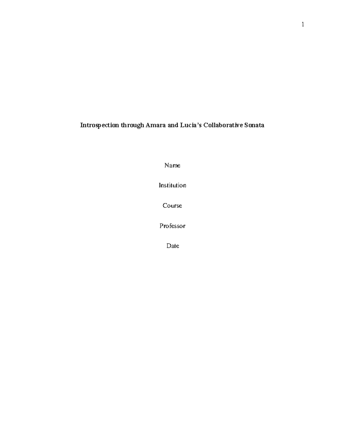 Musical narrative - 1 Introspection through Amara and Lucia’s ...
