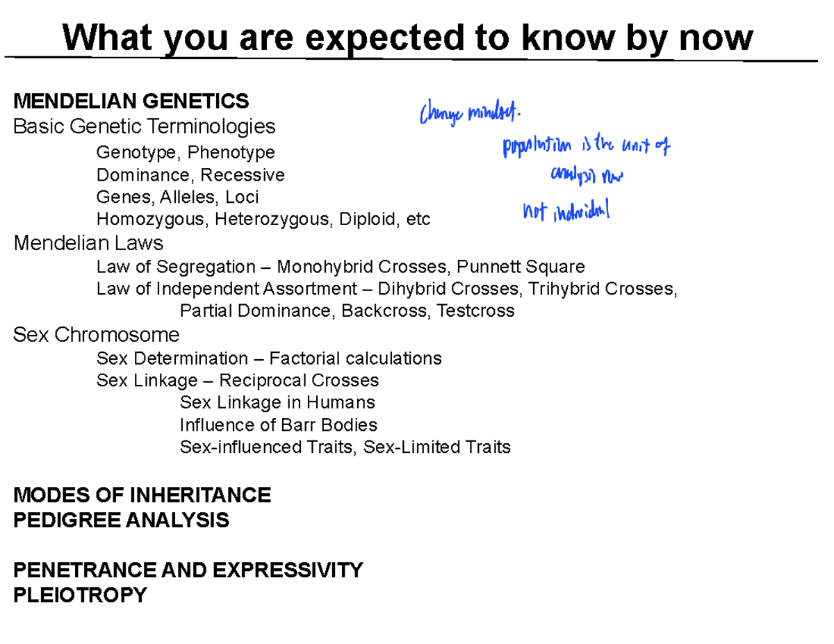 3 Population Genetics 240411 162440 - MENDELIAN GENETICS Basic Genetic ...