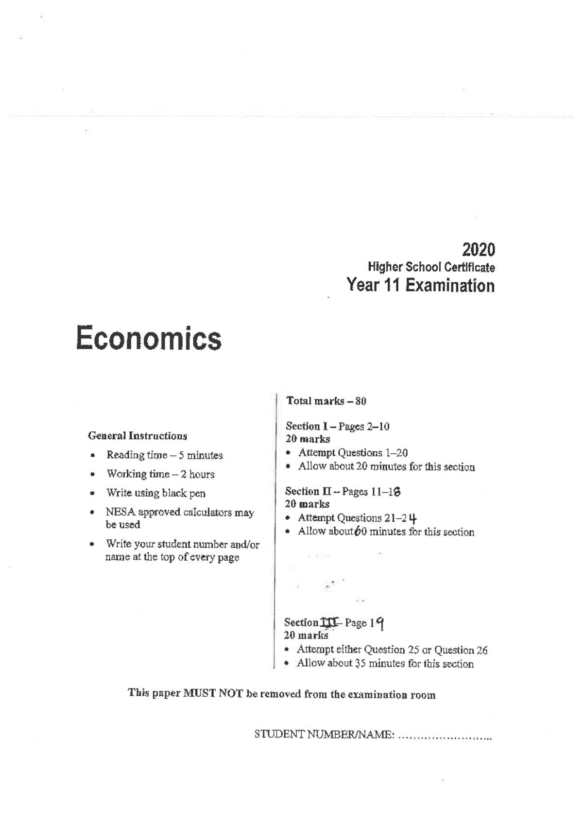 2020 ECO - My teacher gave us this practice examination for 2020 ...