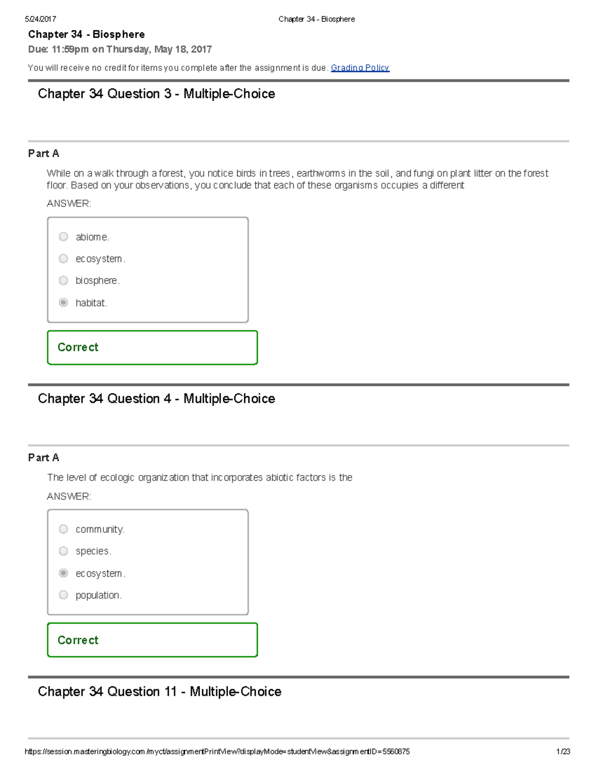 Chapter 34 - Biosphere - ch34 - Chapter 34 Biosphere Chapter 34 ...