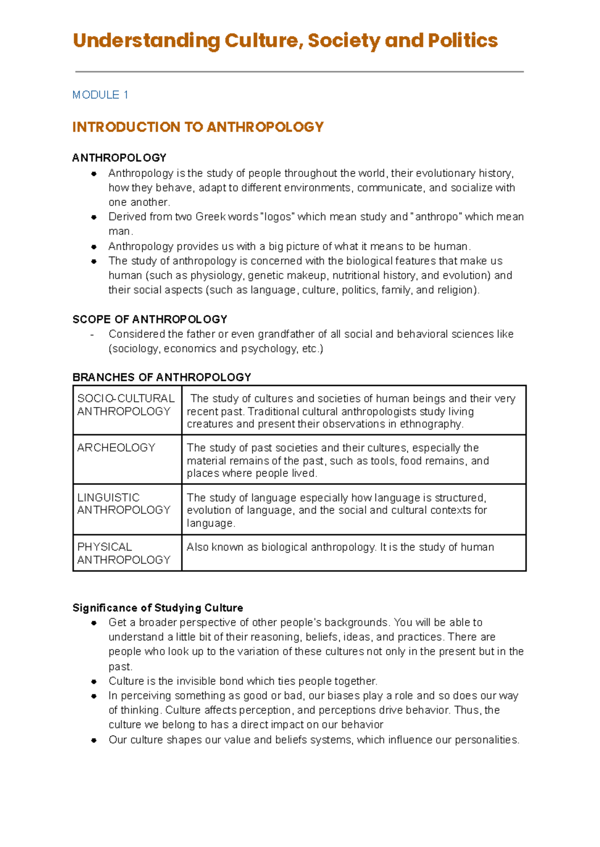 UCSP Notes - khladsfsfkjSfkjsfkj - Understanding Culture, Society and ...