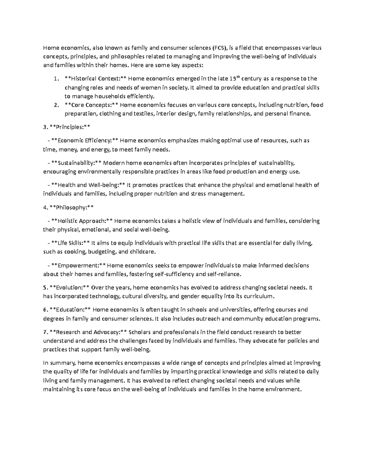 EPP - EPP - Home economics, also known as family and consumer sciences ...