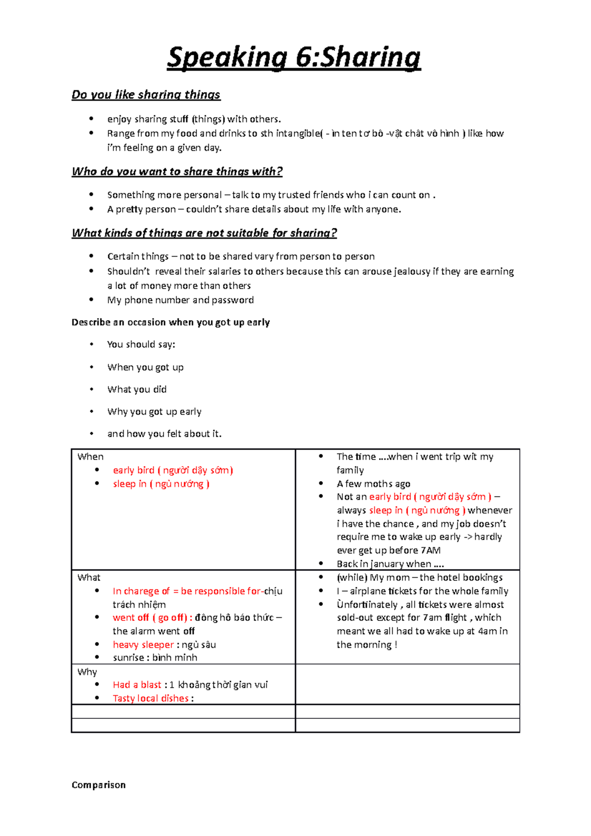 Speaking 6 - aaaaaafghfgshfgh - Speaking 6:Sharing Do you like sharing things enjoy sharing ...
