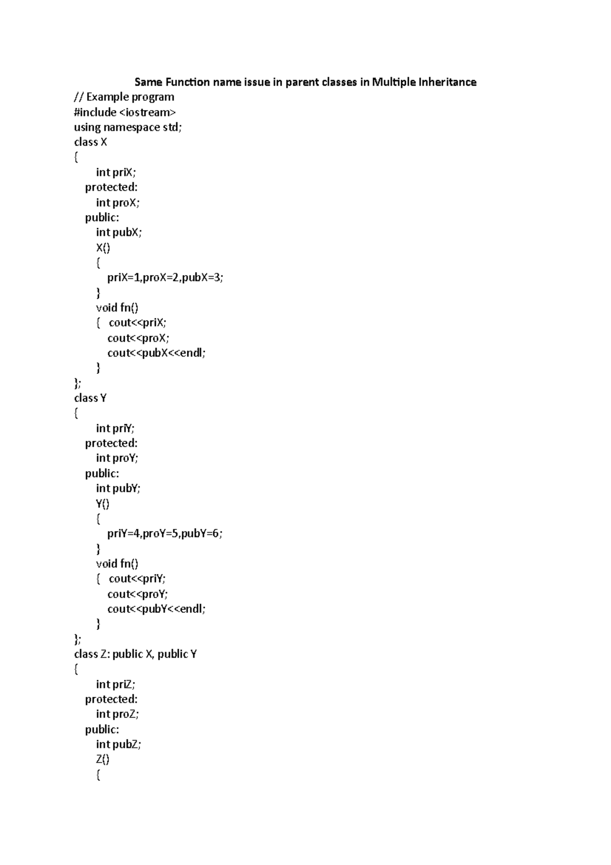 Week6-Lecture 3-Multi Inheritance - Same Function name issue in parent ...