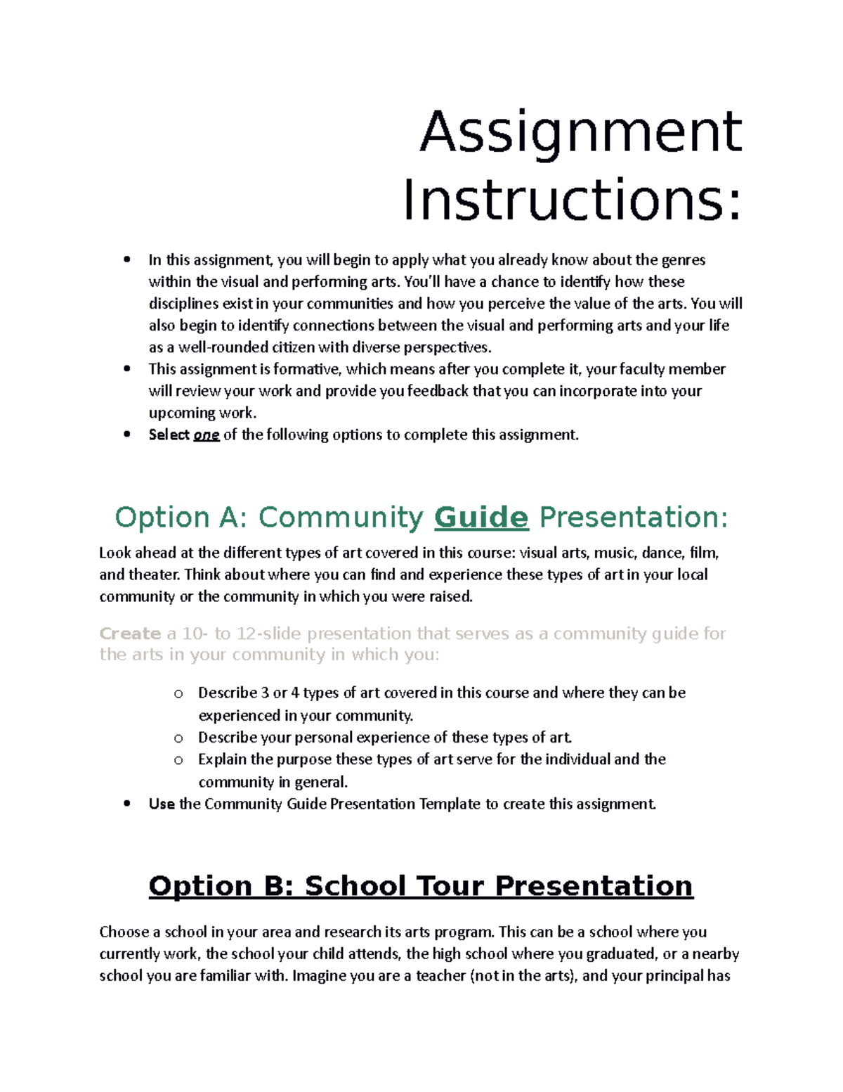 Wk 1 - Community Guide or School Tour Presentation [due Mon] Wk 1 ...