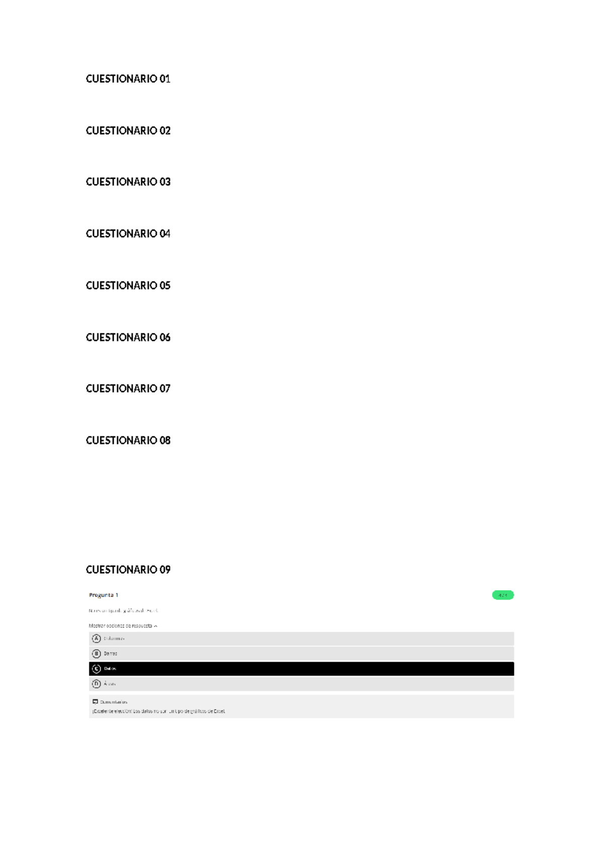 Cuestionarios Informatica - informatica para negocios - CUESTIONARIO CUESTIONARIO CUESTIONARIO ...