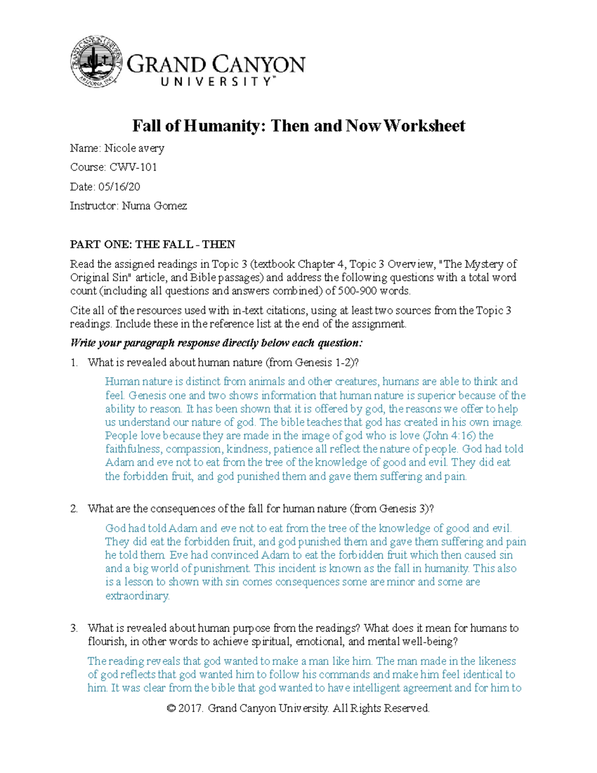 CWV-101-301-RS-T3Fall Of Humanity Worksheet-Online - Fall of Humanity ...