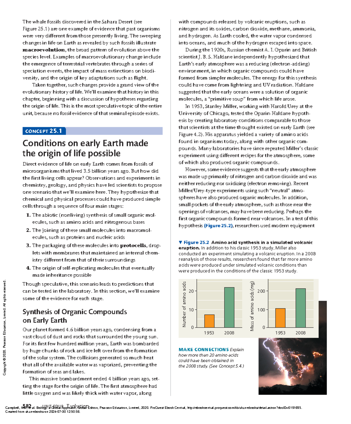 Biology a Global Approach Global Edition - (Concept 25.1 Conditions on ...