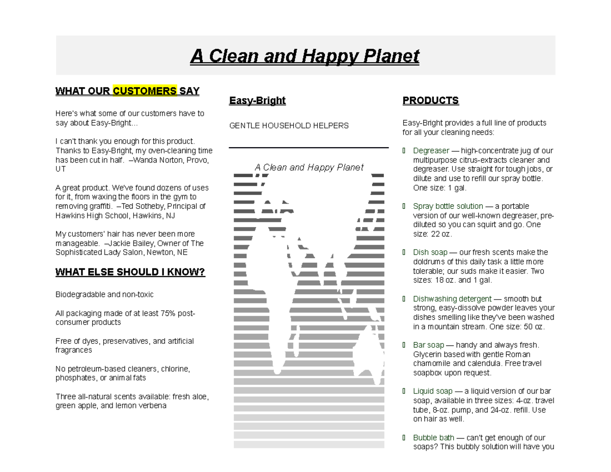A Clean and Happy Planet - .. I can’t thank you enough for this product ...