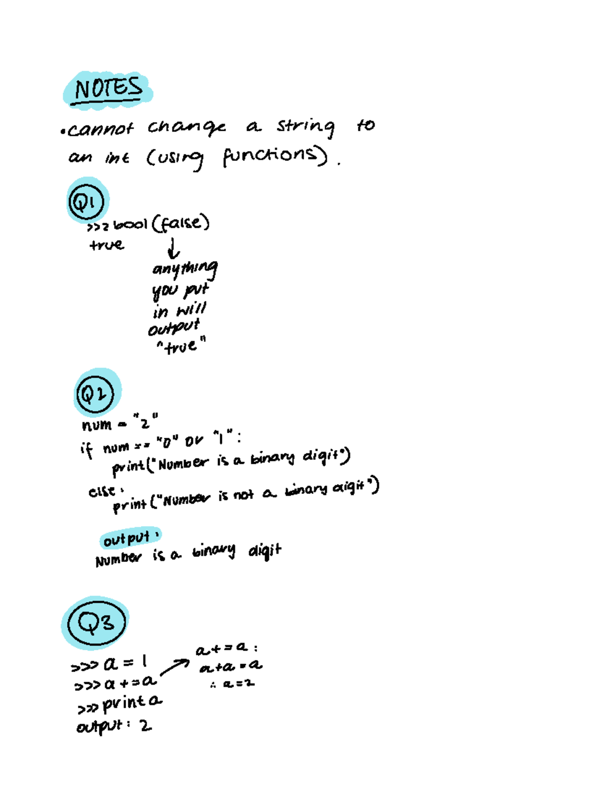COMP TUTE (W3) - Week 3 Tutorial - NOIES cannot change a string to an int using functions ...