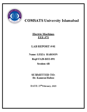 Assignment 1 - Assignmant - COMSATS UNIVERSITY ISLAMABAD, Lahore Campus ...