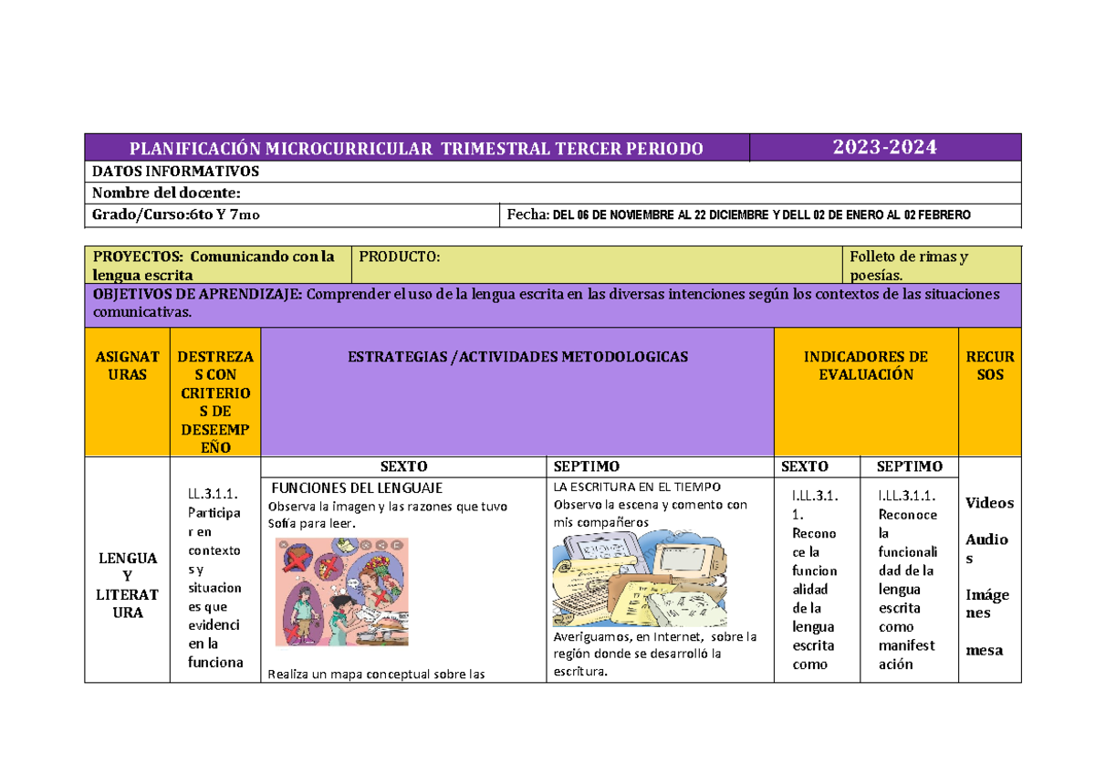 3 Tercer Trimestre Planificacion Tercer Periodo 6TO Y 7MO - PROYECTOS ...