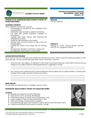 Session #17 SAS - TFN - STUDENT ACTIVITY SHEET Theoretical Foundations ...