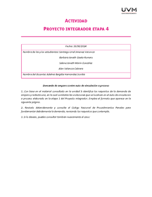 A2 SSC - PROYECTO INTEGRADOR ETAPA 2 - PRACTICA FORENSE DE SISTEMA PENAL ACUSATORIO Nombres ...