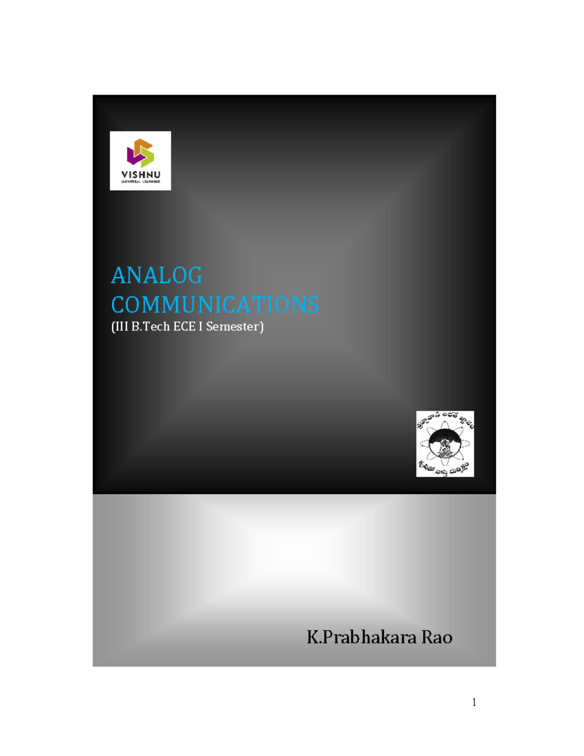 Analog Communication-Prabhakar Kapula - ANALOG COMMUNICATIONS (III B ECE I Semester) K Rao ...