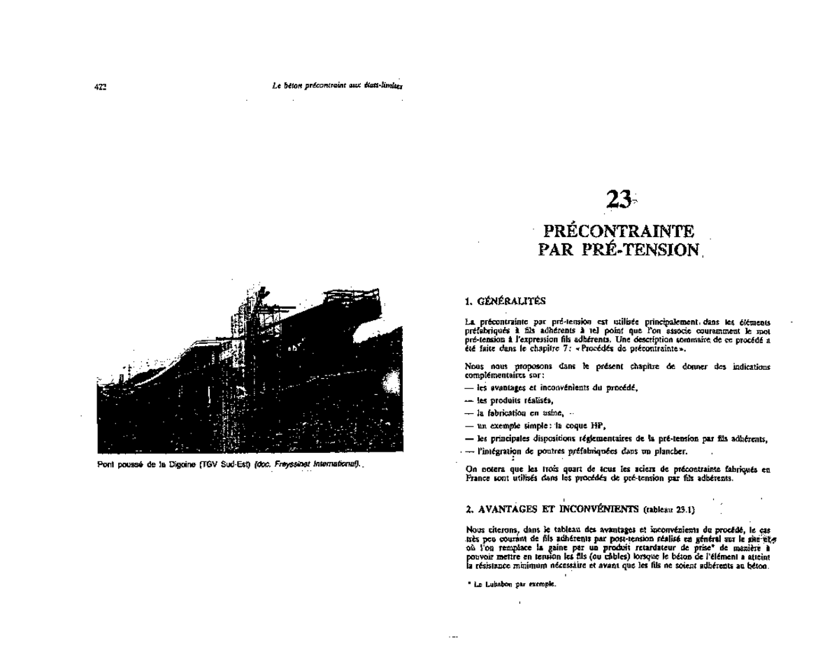 Precontrainte par pre tension - Béton Précontrainte - Studocu