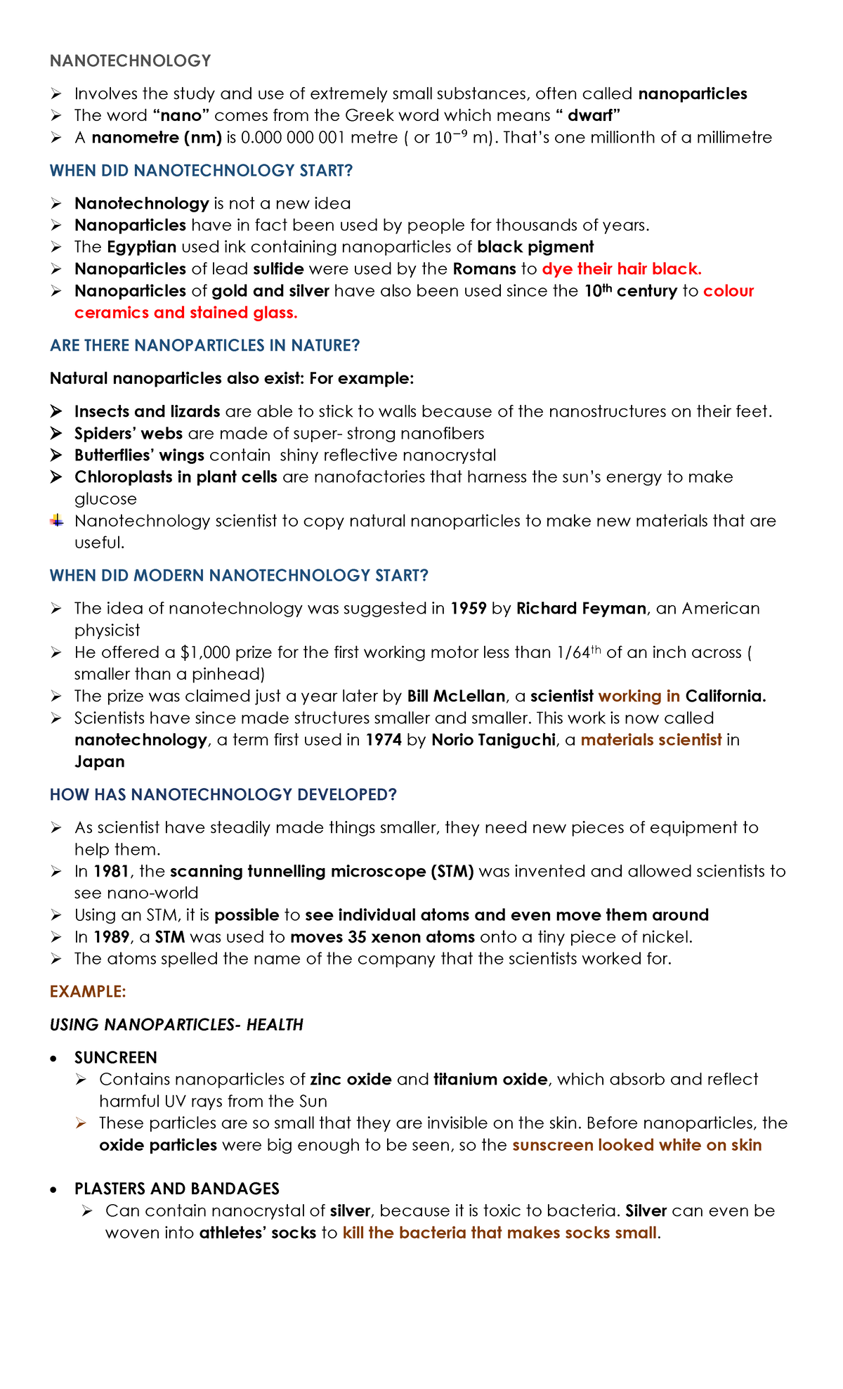 Nanotechnology - NANOTECHNOLOGY Involves the study and use of extremely ...