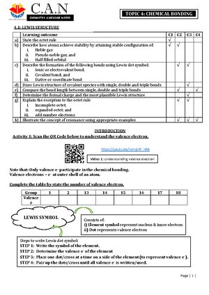 Experiment 1 Pre Lab and Jotter - Chemistry 1 - Studocu