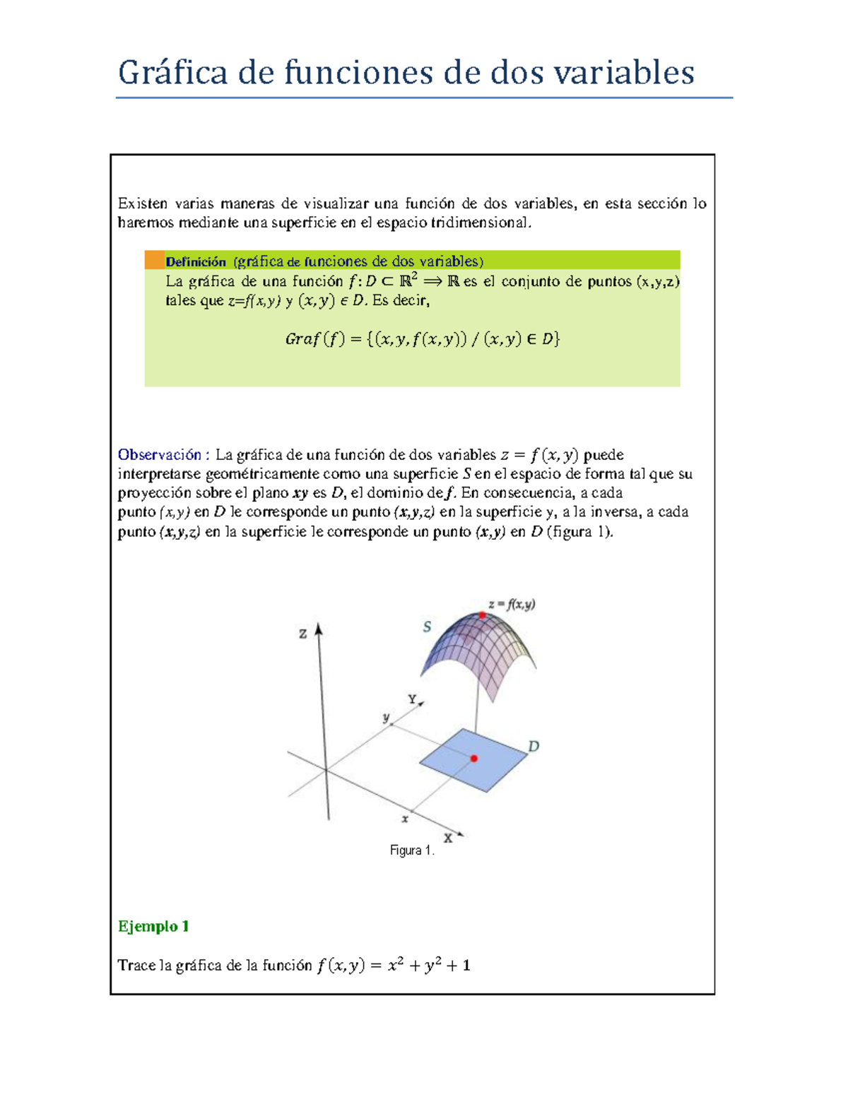 Funciones de dos Variables - Existen varias maneras de visualizar una ...