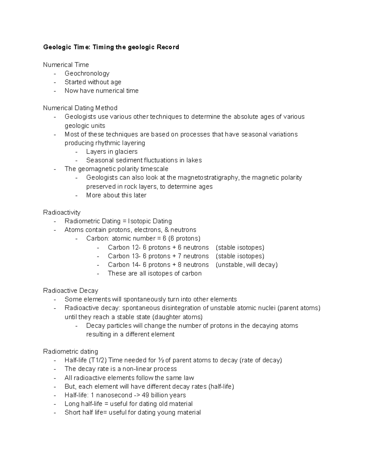 Lecture 7- Geologic Time - Geologic Time: Timing the geologic Record ...