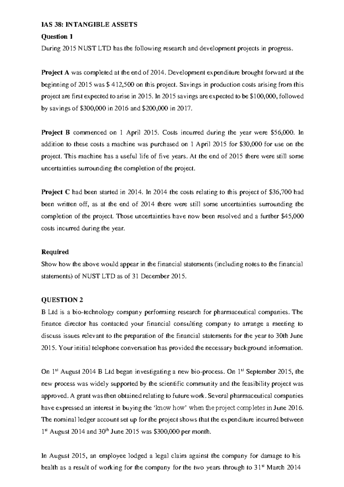 PART 1 Tutorial Sheet 2 - Practice materials - IAS 38: INTANGIBLE ...