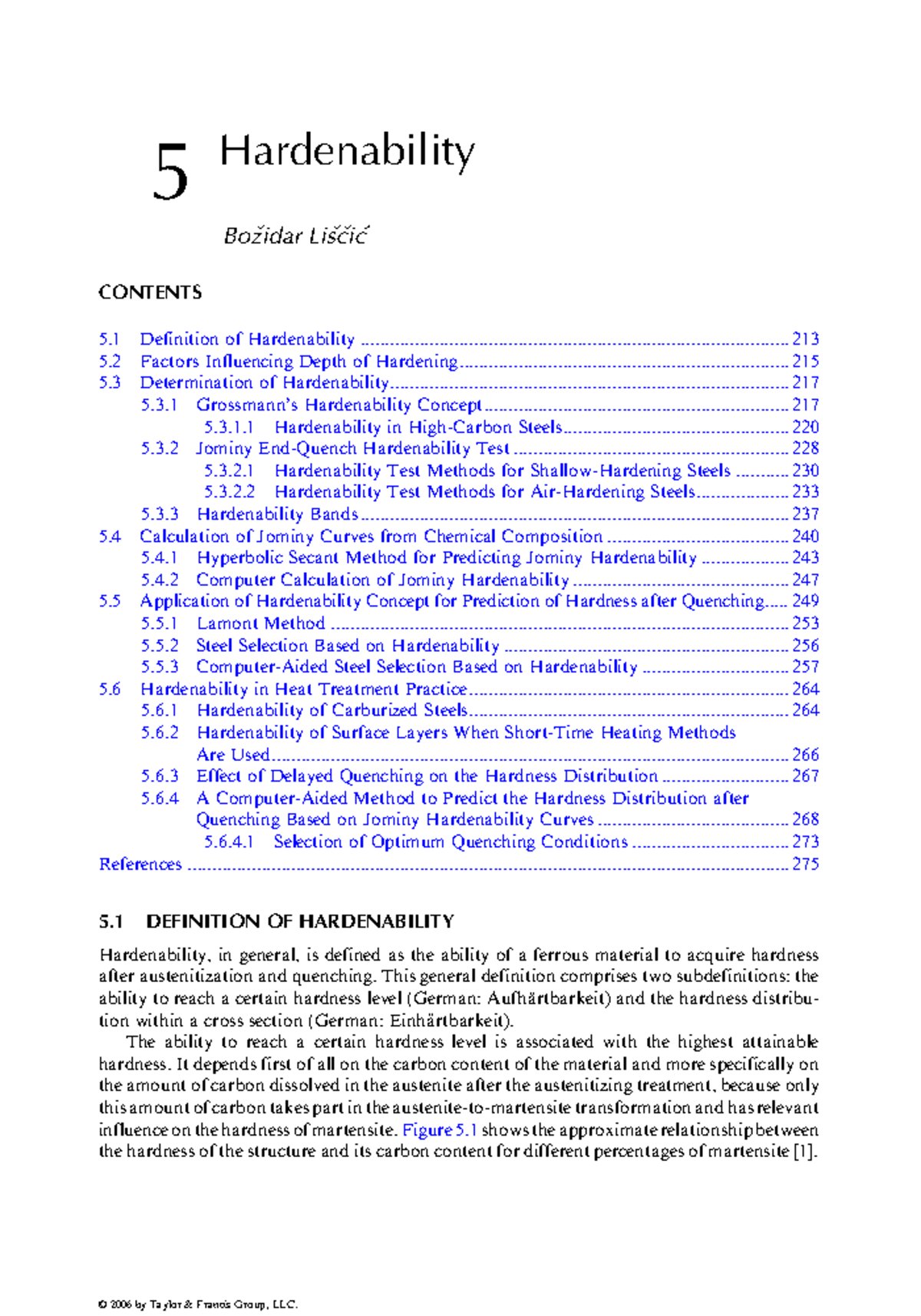 Cap 5 Templabilidad from Steel Heat Treatment - 5 Hardenability Bozˇidar Lisˇcˇic ́ CONTENTS 5 ...