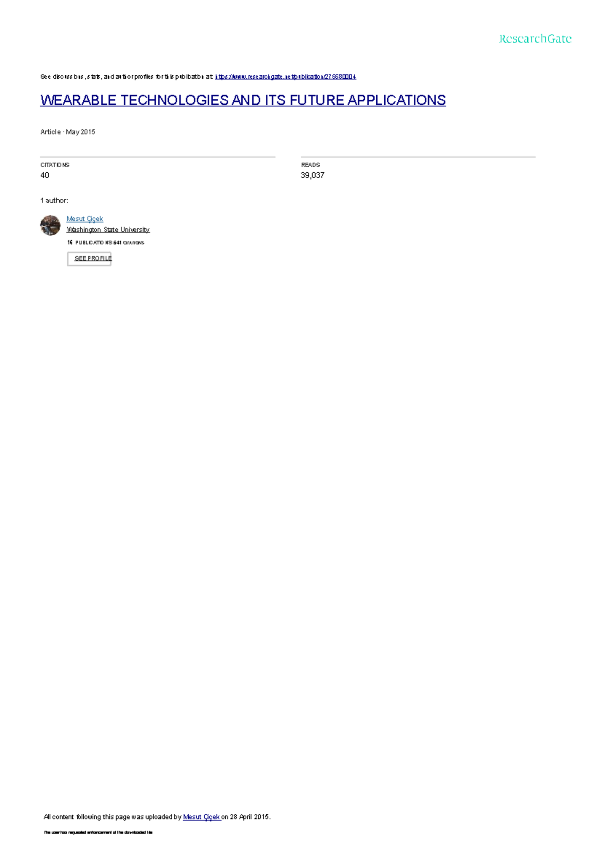 Wearable - project - See discussions, stats, and author profiles for ...