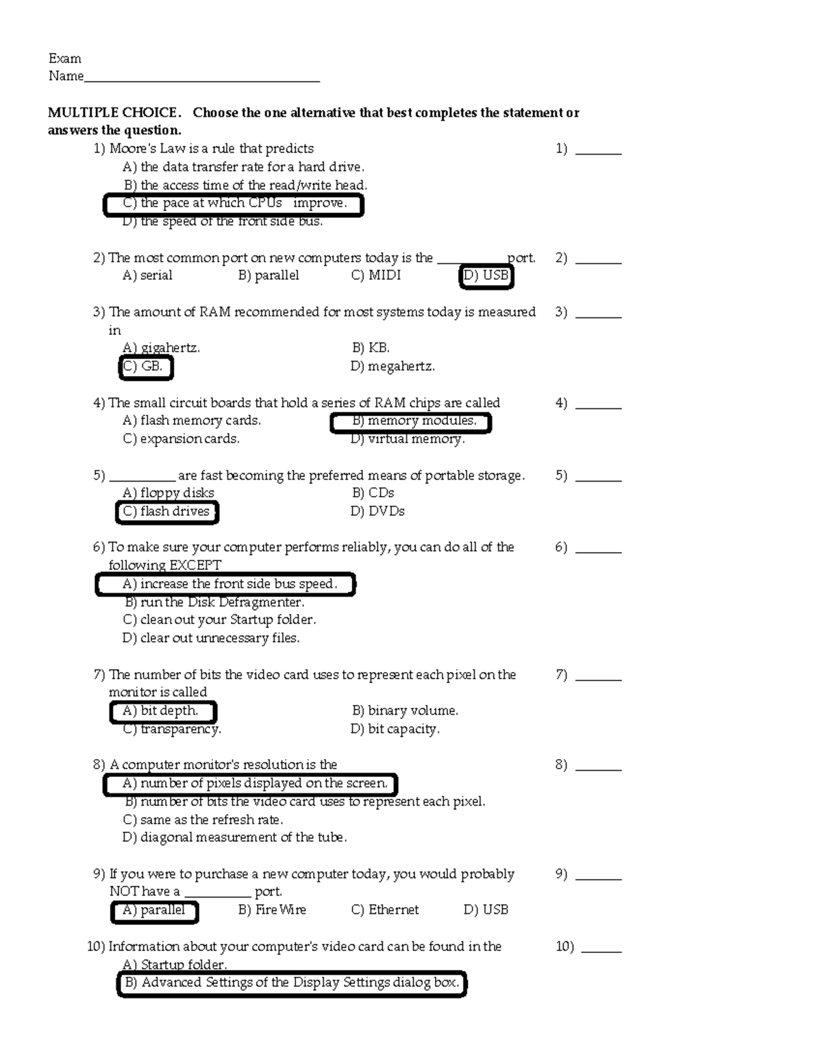 EXAM 20 April 2017, questions and answers - ExamName ...