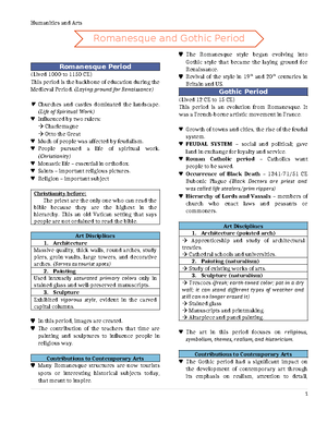 UNIT 1 ART & Humanities - Lecture notes 1-6 - UNIT 1: ART HISTORY AND ...
