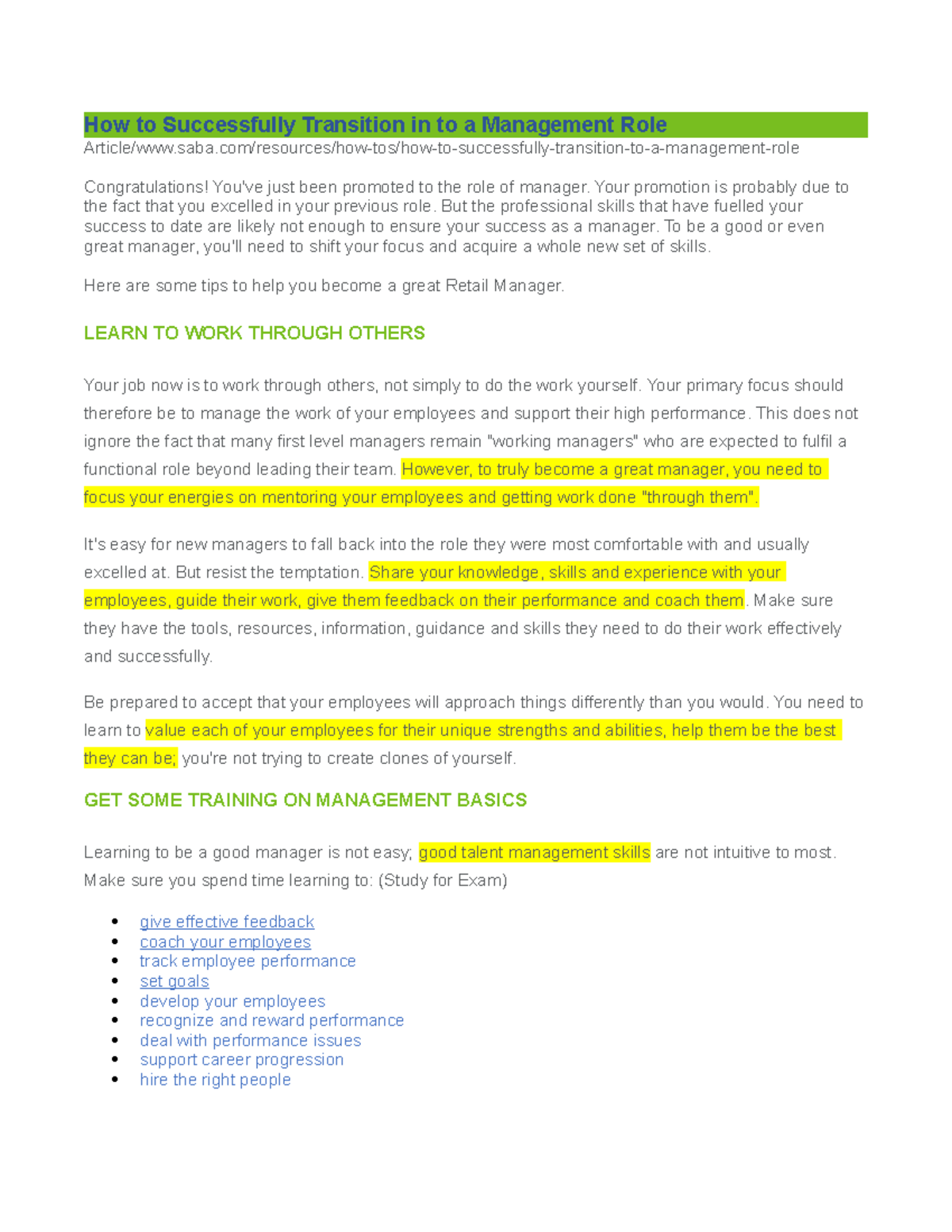 How to Successfully Transition in to a Management Role - How to ...