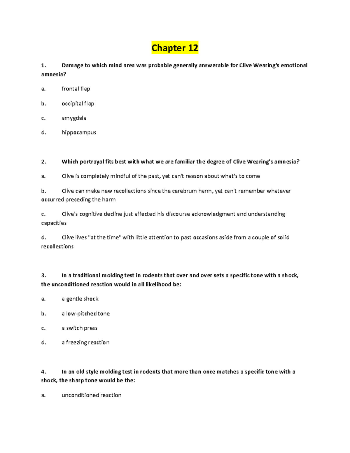 Unit 12 - This are my Quizzes for Biological Psychology. Enjoy ...