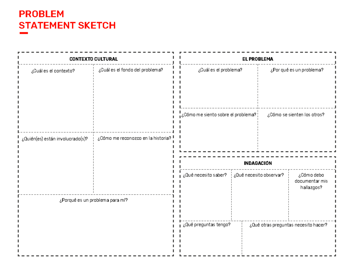 Toolkit Problem Statement Sketch ED - PROBLEM STATEMENT SKETCH ¿Cuál es ...
