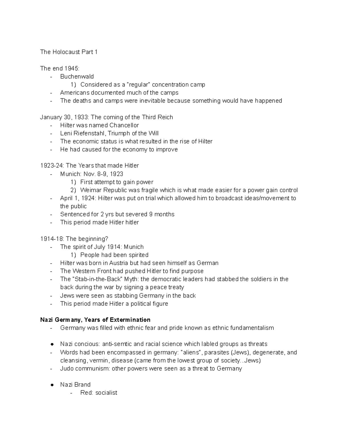 The Holocaust - Dr. Norris - The Holocaust Part 1 The end 1945 ...