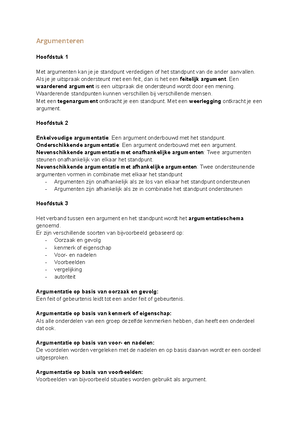 Nederlands Argumenteren - Nederlands 6,1 t/m 6, Uitleg: standpunt en ...