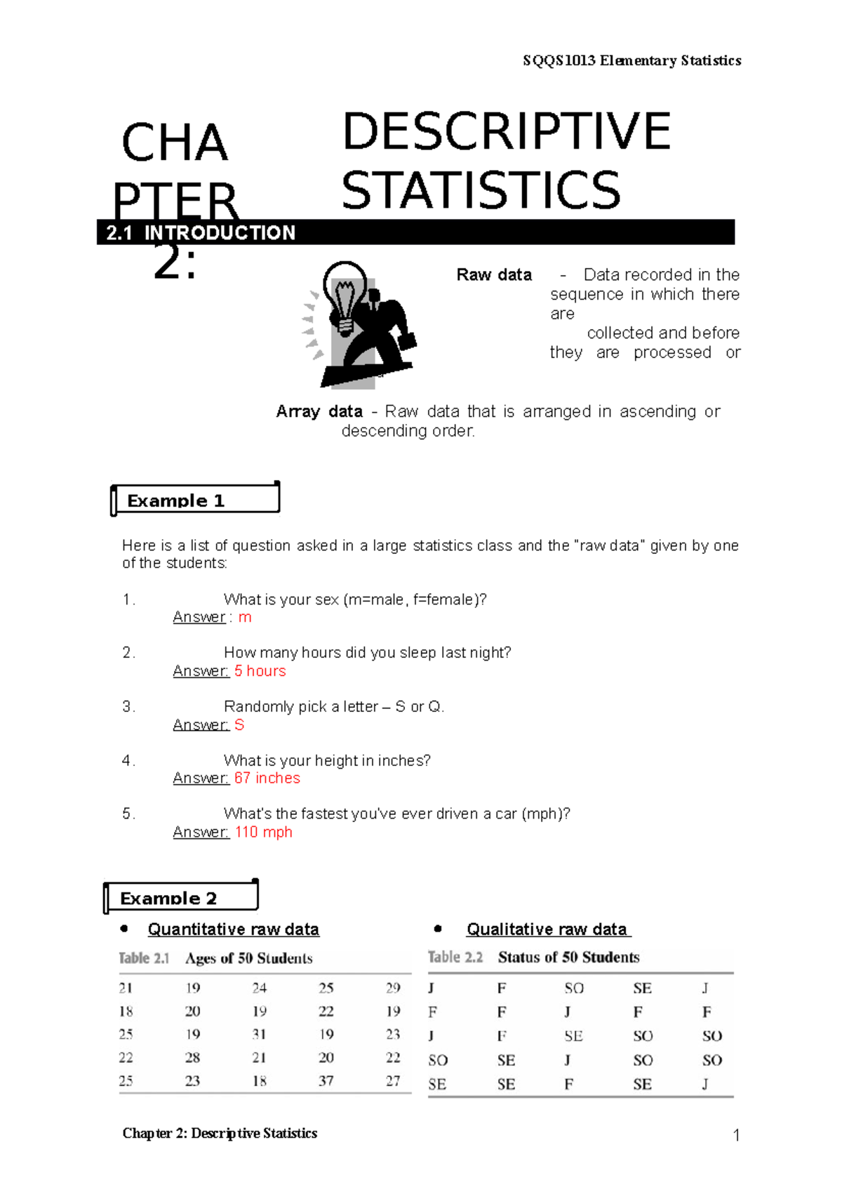 SQQS1013-Chapter 2 - SQQS1013-Chapter 2 - DESCRIPTIVE STATISTICS 2 ...