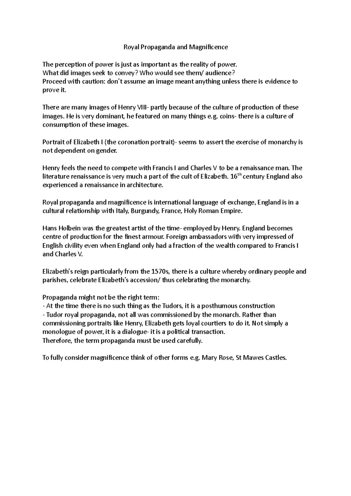 Lecture 5 - Royal Propaganda and Magnificence The perception of power ...