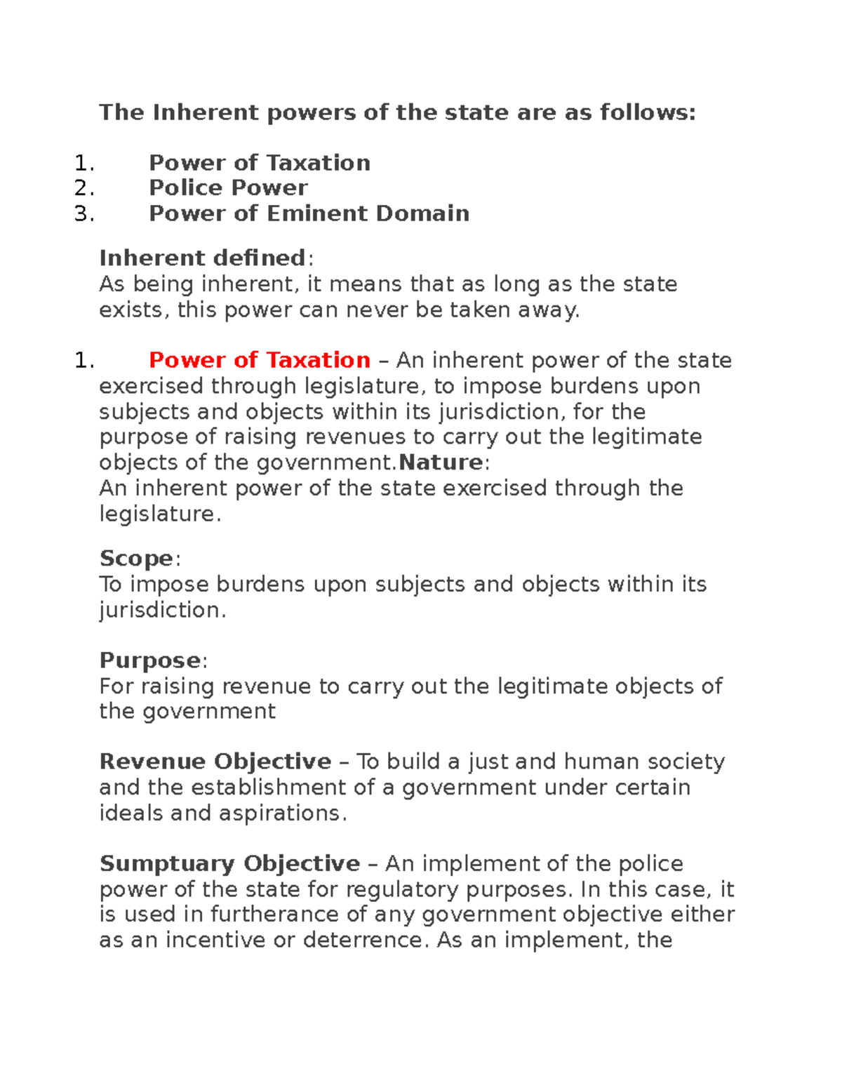 Inherent Powers - Lecture notes 23 - The Inherent powers of the state ...