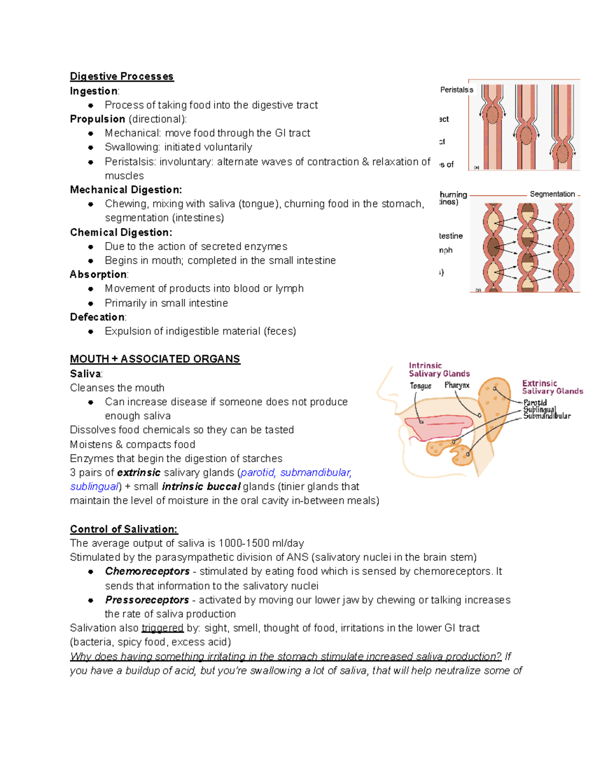 PHS3300S GI Disorders - super detailed lecture notes. lecture was given ...