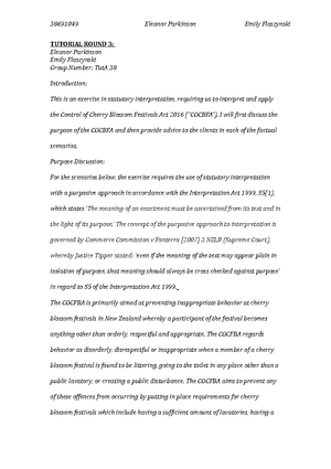 Tutorial 4 - Example IRAC Structure - 75% - A) Before advising Sam on ...