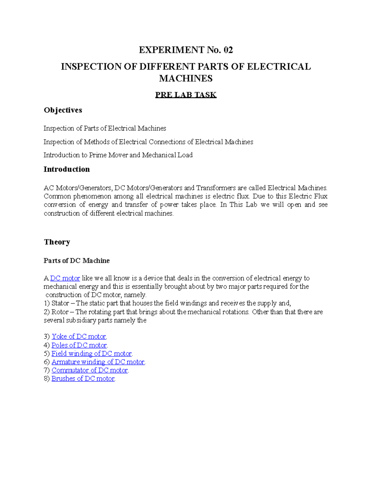 Electrical Machine lab 2 - Studocu