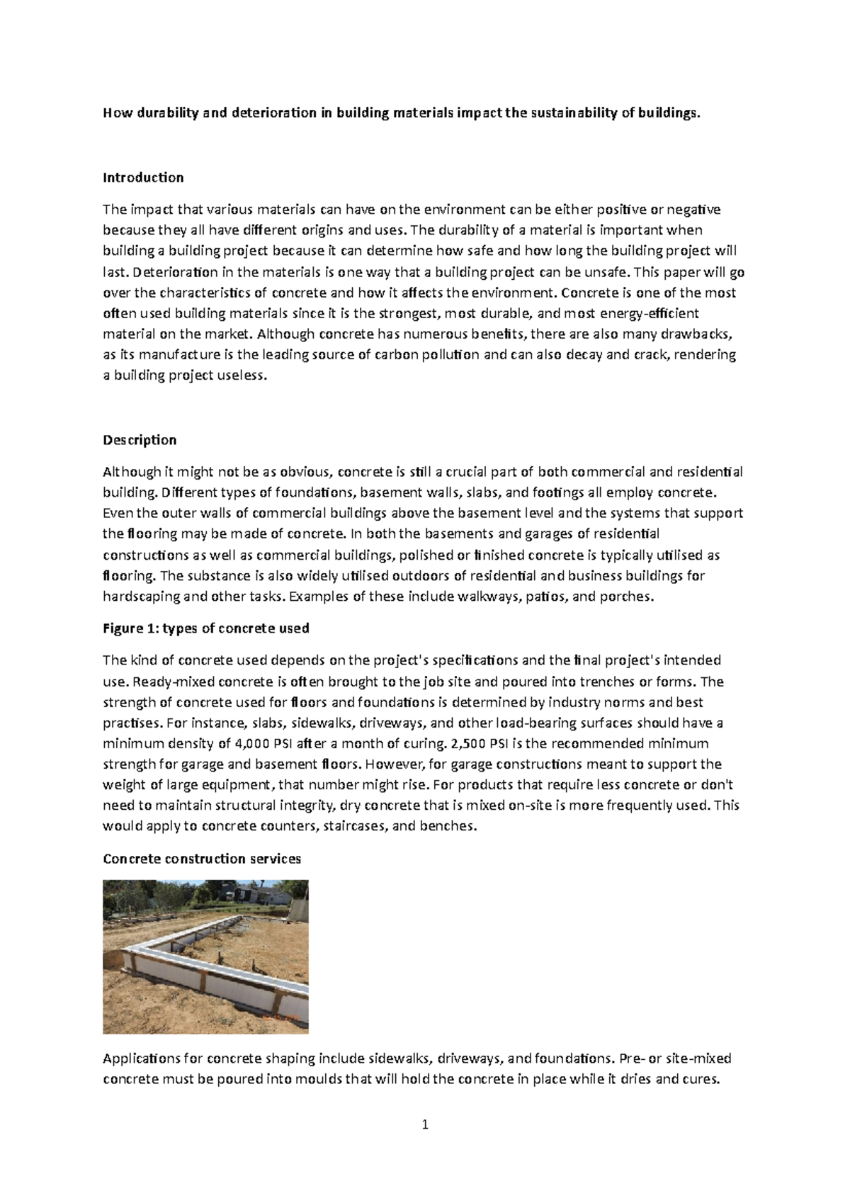 Building Science Reflection - How durability and deterioration in ...